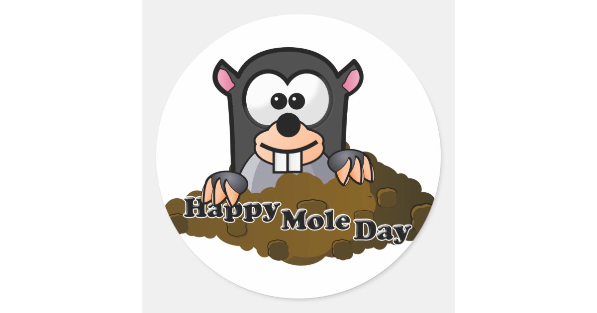 National Mole Day Classic Round Sticker | Zazzle