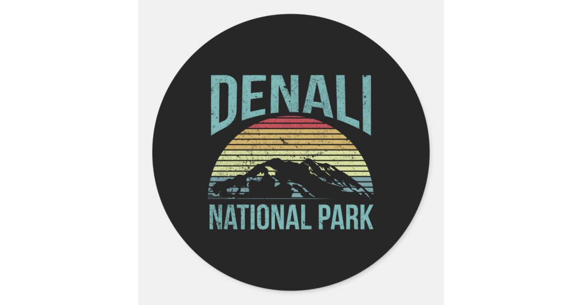 National Park Denali National Park Classic Round Sticker | Zazzle