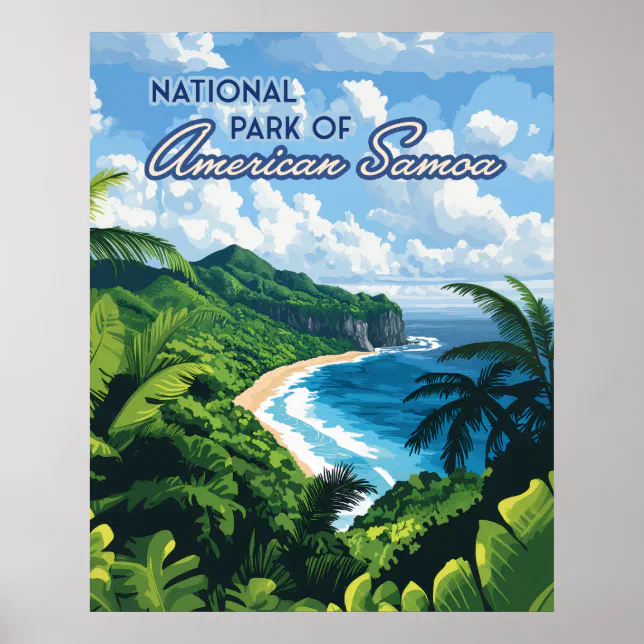 National Park of American Samoa Beach Rainforest Poster | Zazzle