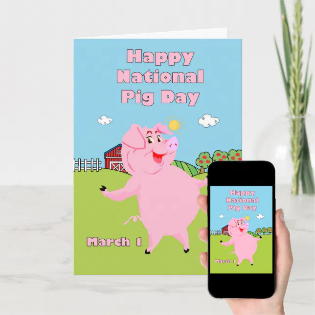 National Pig Day March 1st Card | Zazzle