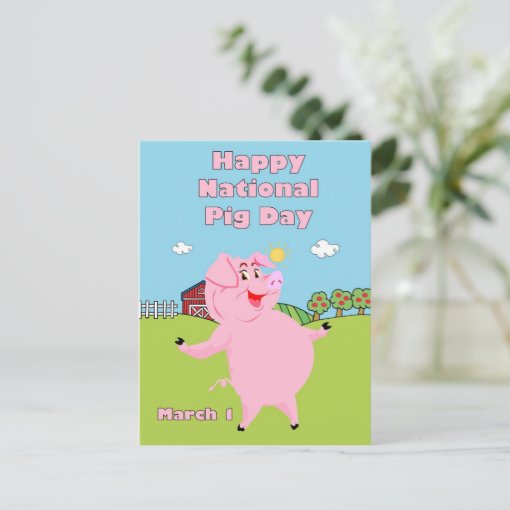 National Pig Day March 1st Postcard | Zazzle