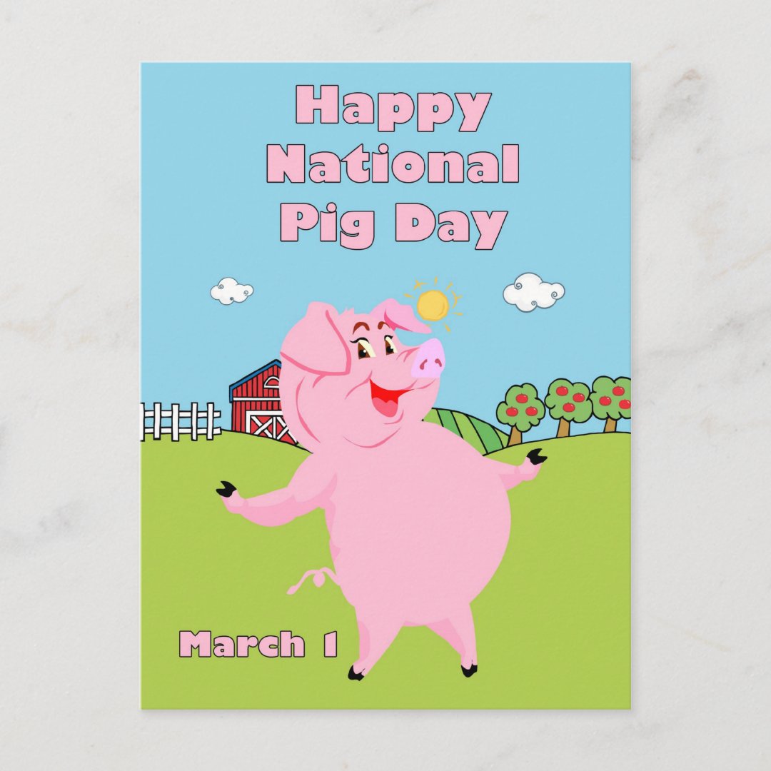 National Pig Day March 1st Postcard | Zazzle
