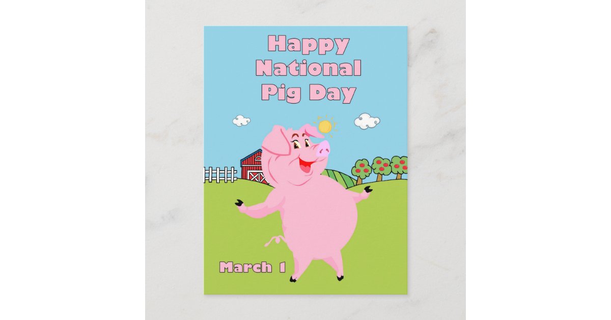 National Pig Day March 1st Postcard | Zazzle