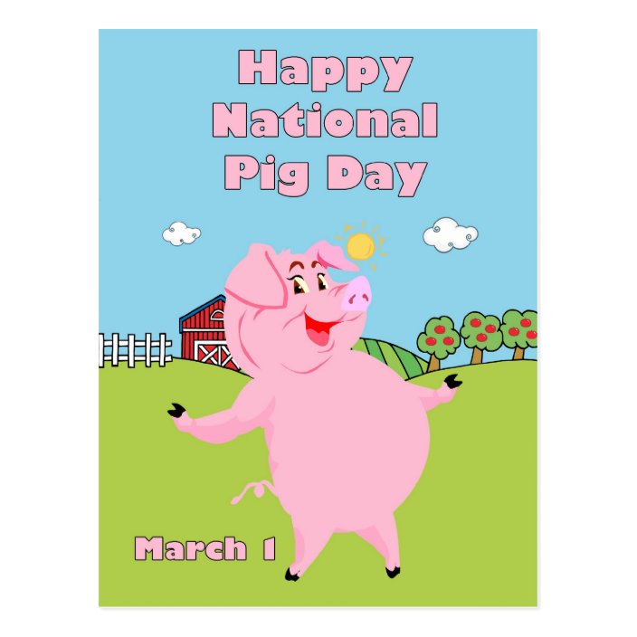 National Pig Day March 1st Postcard | Zazzle.com