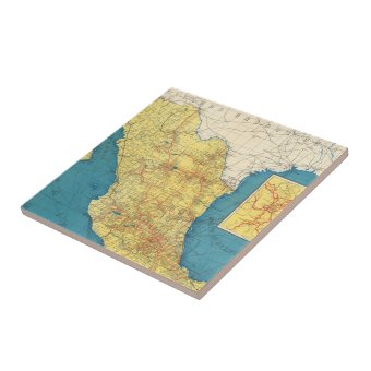 National Railroads of Mexico Map Ceramic Tile | Zazzle