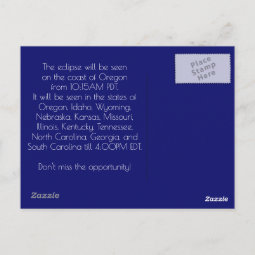 National Total Solar Eclipse Postcard | Zazzle