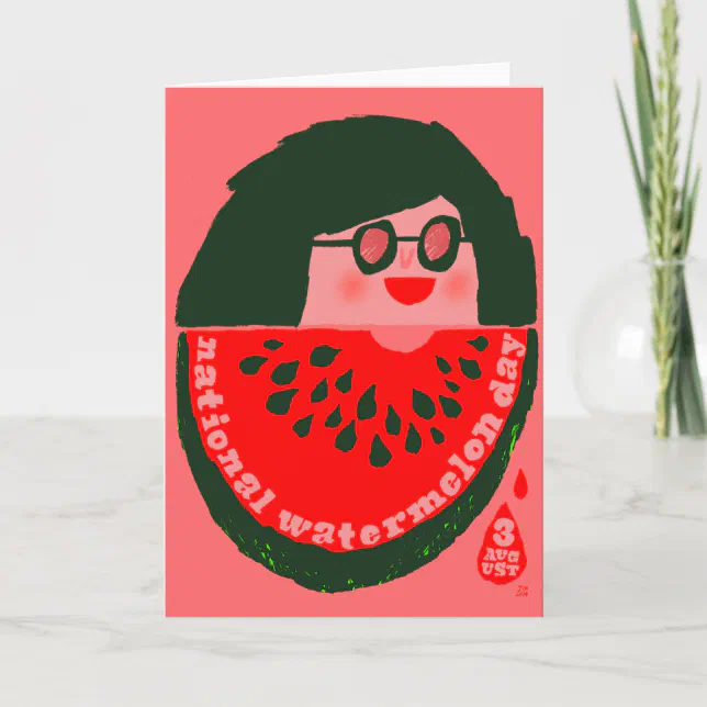 National Watermelon Day August 3 Card | Zazzle