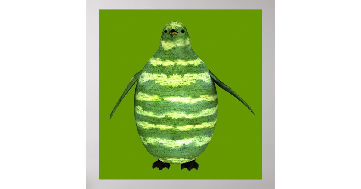 National Watermelon Day Penguin Poster | Zazzle