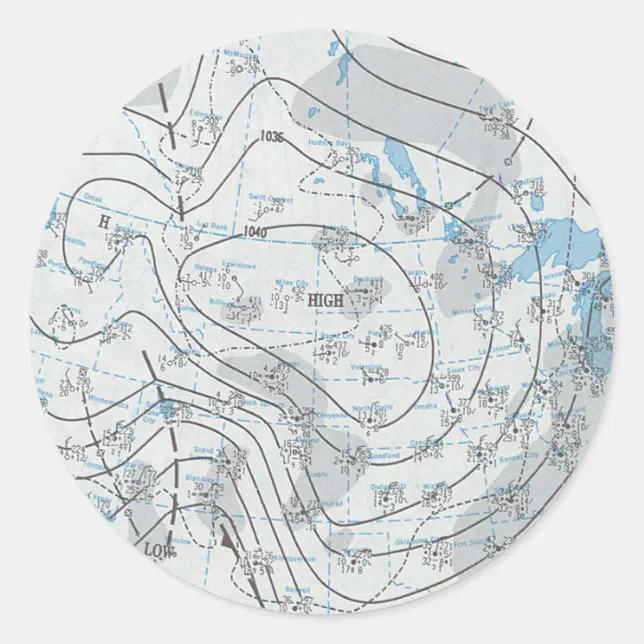 National Weather Map Classic Round Sticker | Zazzle