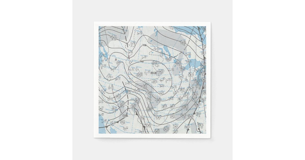 National Weather Map Napkins | Zazzle
