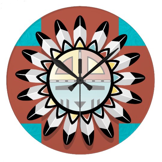 Native American Abstract Art Hopi Mask Large Clock | Zazzle.com
