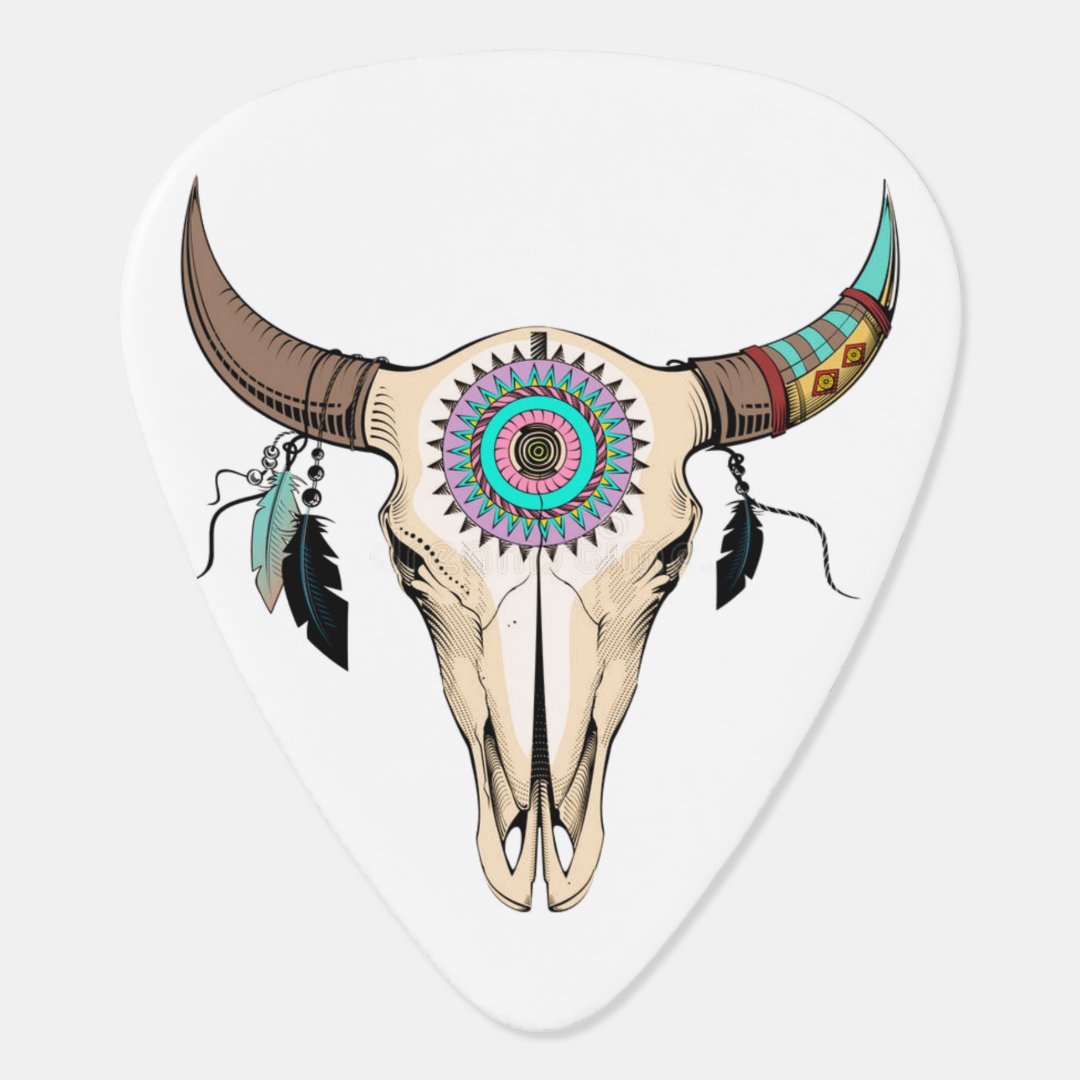Native American Animal Skull Guitar Pick | Zazzle