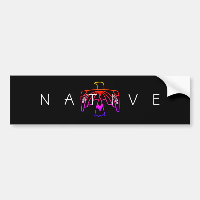 Native American Anishinaabe Fluorescent Eagle Bumper Sticker | Zazzle