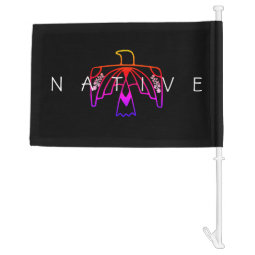 Native American Anishinaabe Fluorescent Eagle Car Flag | Zazzle