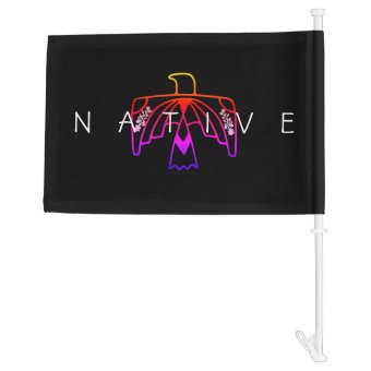 Native American Anishinaabe Fluorescent Eagle Car Flag | Zazzle