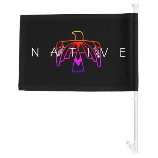 Native American Anishinaabe Fluorescent Eagle Car Flag | Zazzle