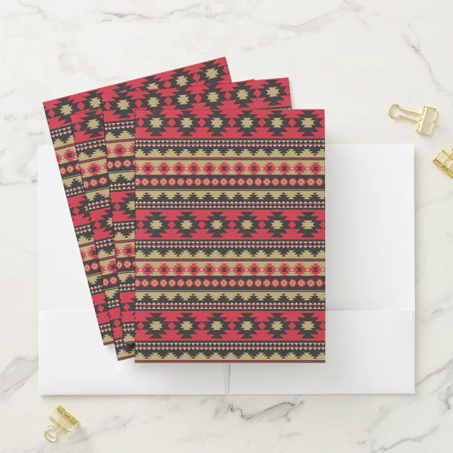 Native American Aztec Pattern Pocket Folder | Zazzle