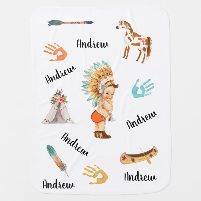 Native American Baby Boy Nursery Blanket Personal | Zazzle.com