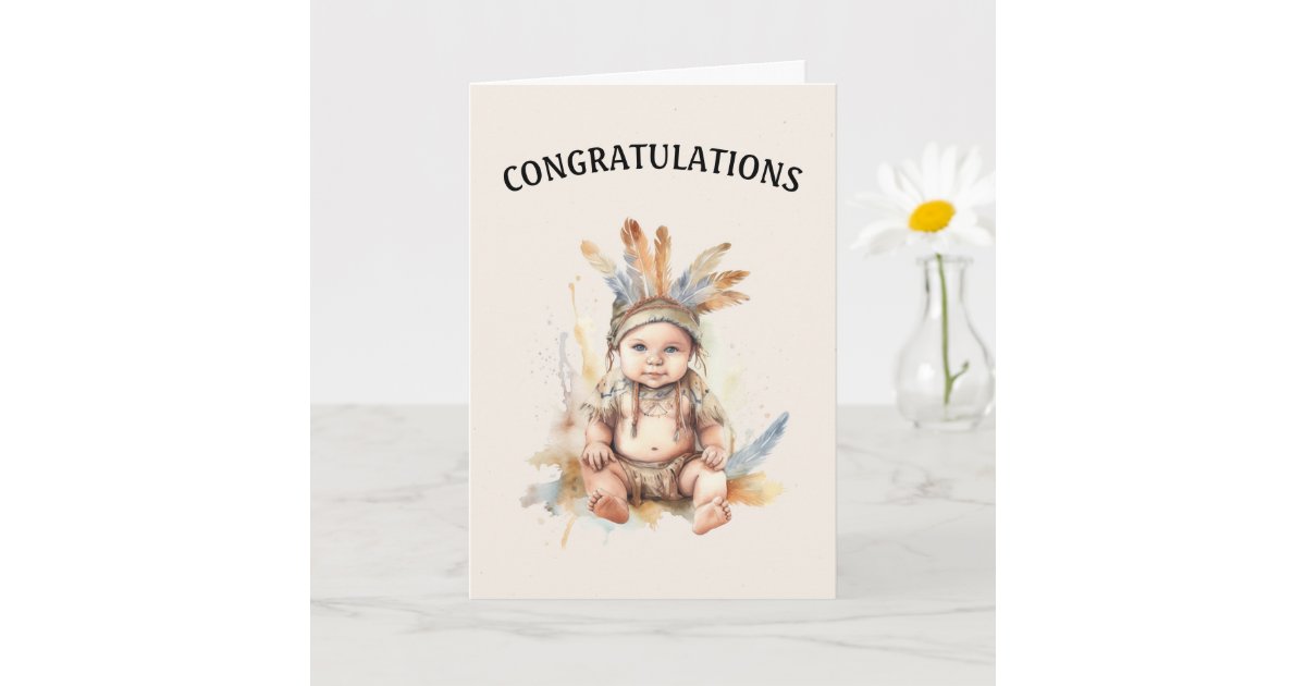 Native American Baby Congratulations Card | Zazzle