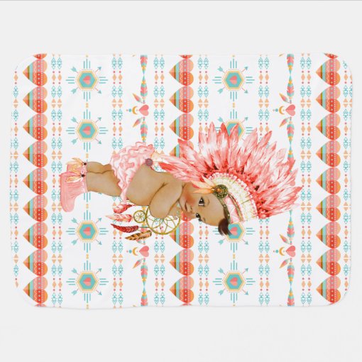Native American Baby Girl Nursery Blanket | Zazzle