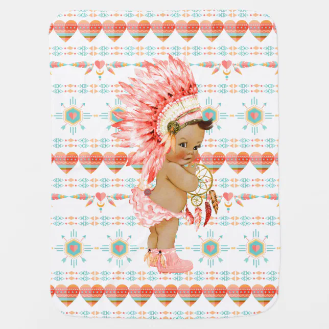 Native American Baby Girl Nursery Blanket | Zazzle