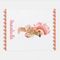 Native American Baby Girl Nursery Blanket Personal | Zazzle