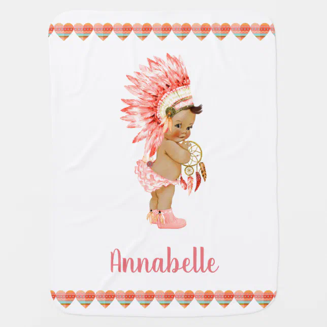 Native American Baby Girl Nursery Blanket Personal | Zazzle
