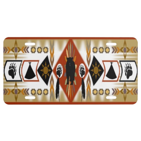 Native American Bear Clan License Plate | Zazzle.com