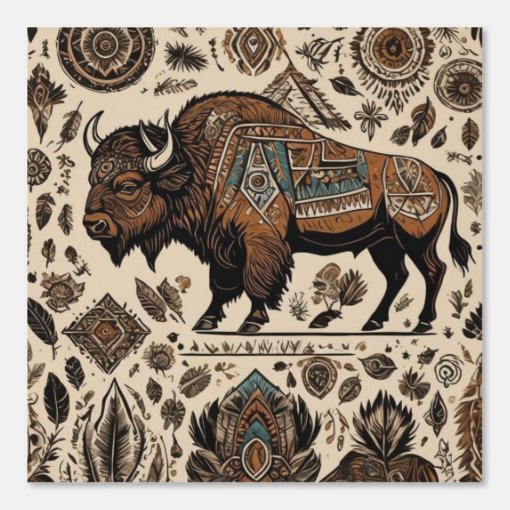 Native American Bison Buffalo Art Wallpaper | Zazzle