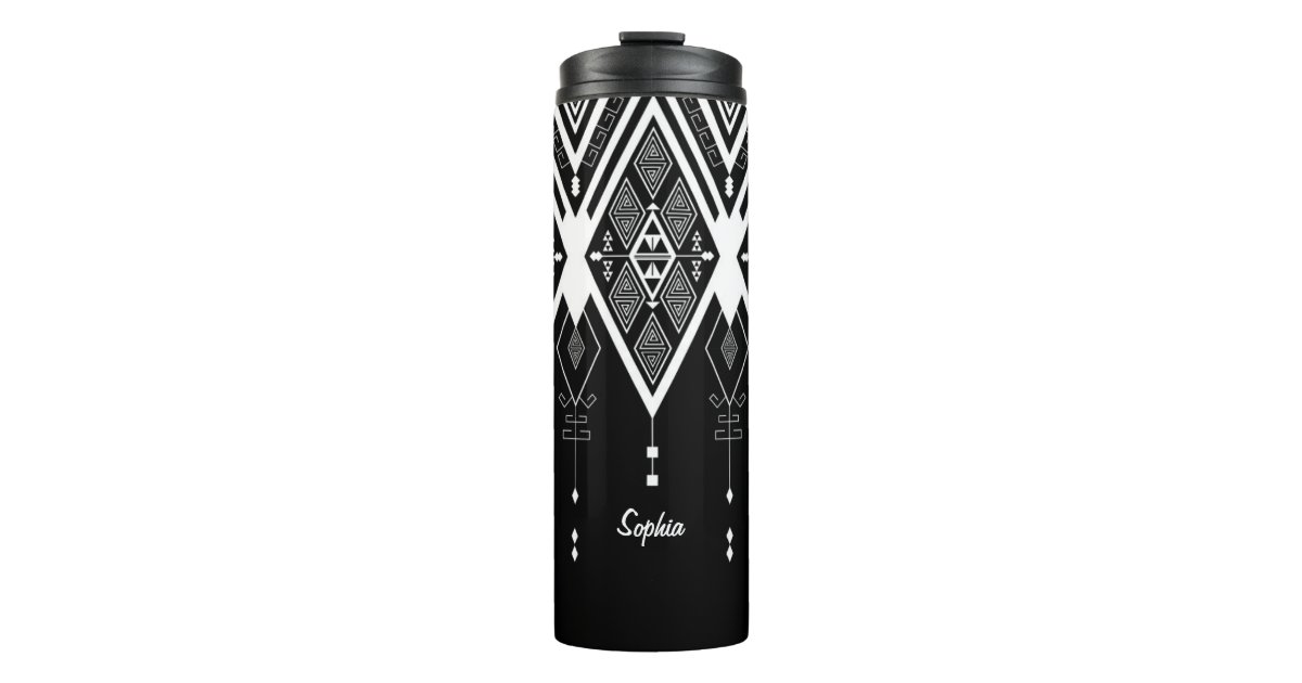 Native American Black And White Custome Thermal Tumbler | Zazzle
