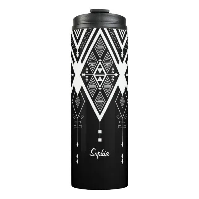 Native American Black And White Custome Thermal Tumbler | Zazzle