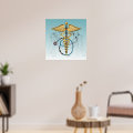 Native American Caduceus and Stethoscope Poster | Zazzle