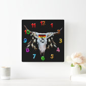 Native American Cattle Head Wall Clock | Zazzle