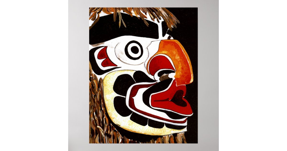 Native American Cedar Mask Poster | Zazzle