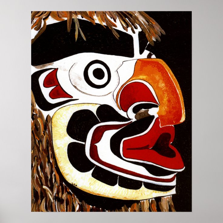 Native American Cedar Mask Poster | Zazzle