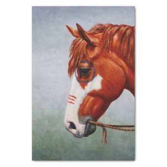 Native American Chestnut Pinto War Horse Tissue Paper | Zazzle