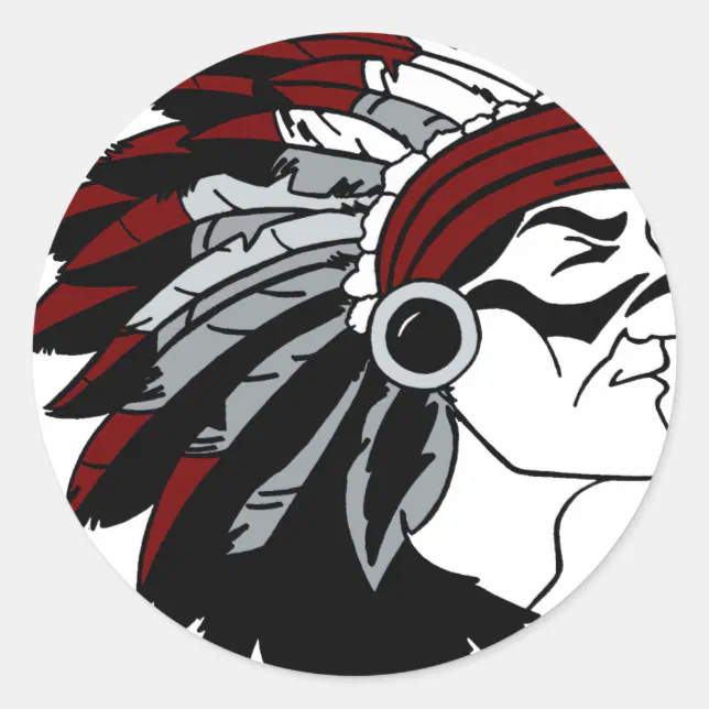 Native American Chief Classic Round Sticker | Zazzle