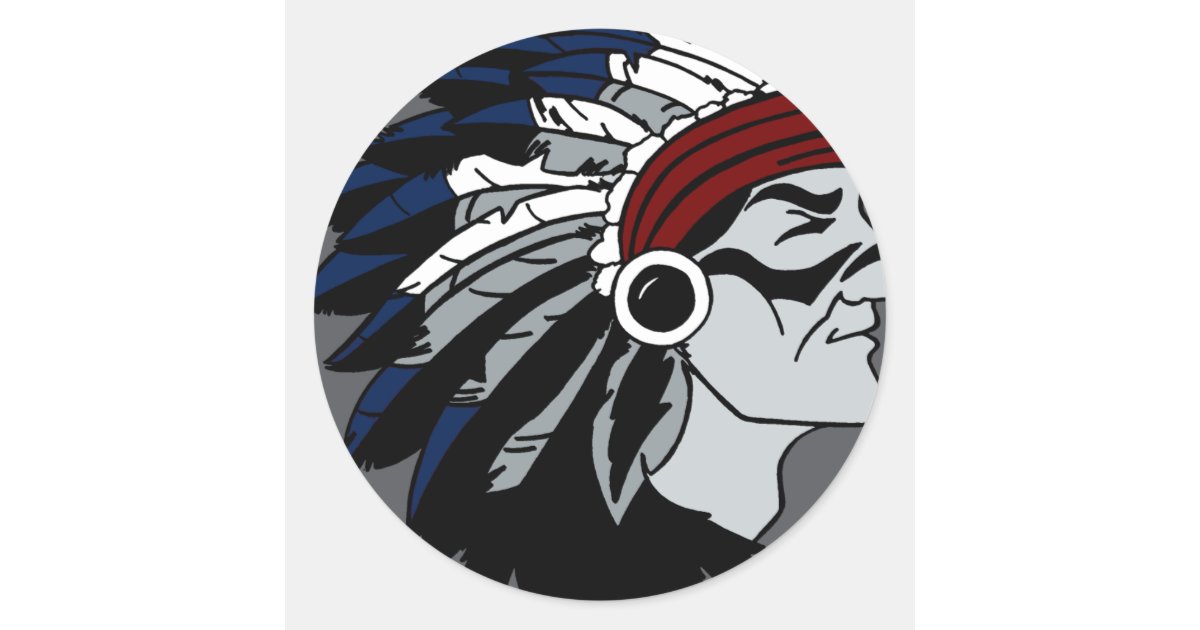 Native American Chief Classic Round Sticker | Zazzle