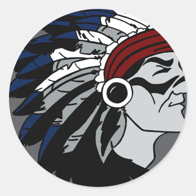 Native American Chief Classic Round Sticker | Zazzle