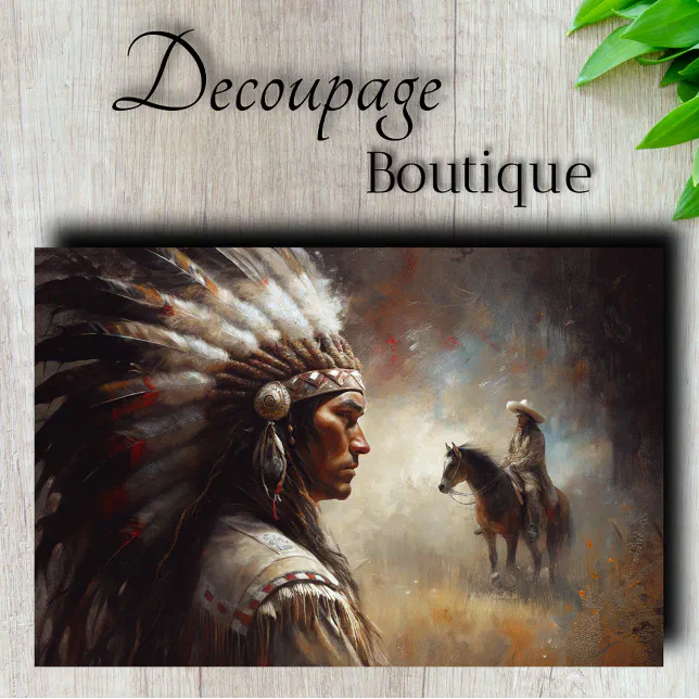 Native American Chief Decoupage Tissue Paper | Zazzle