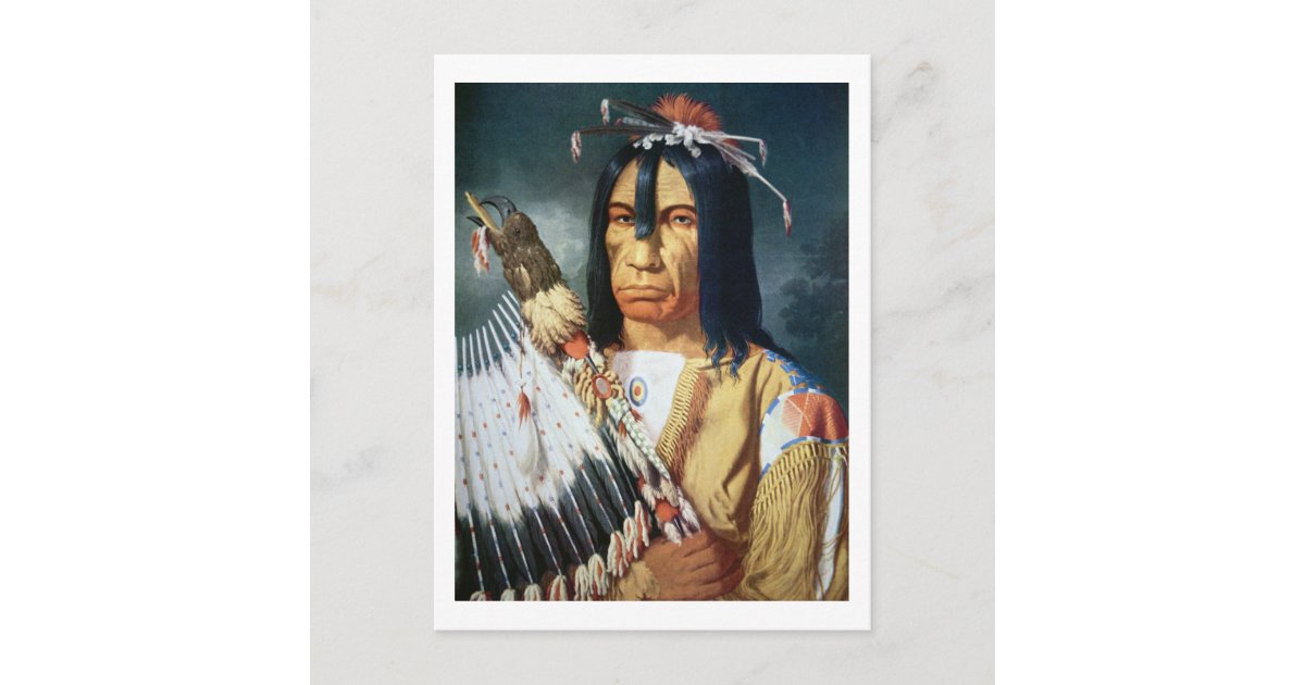 Native American Chief of the Cree people of Canada Postcard | Zazzle