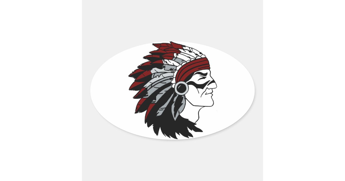 Native American Chief Oval Sticker | Zazzle