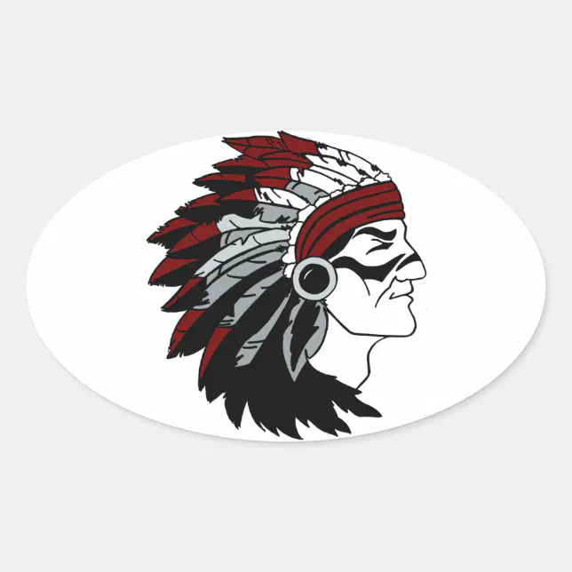 Native American Chief Oval Sticker | Zazzle