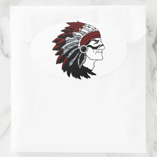 Native American Chief Oval Sticker | Zazzle