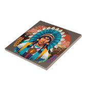 Native American Chief Powerful Portrait Ceramic Tile | Zazzle