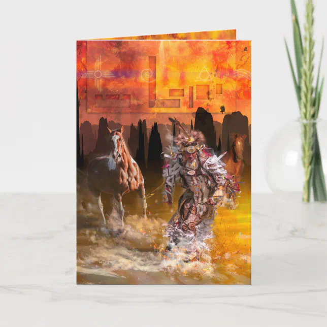 Native American Dancer ROLLING THUNDER Card | Zazzle