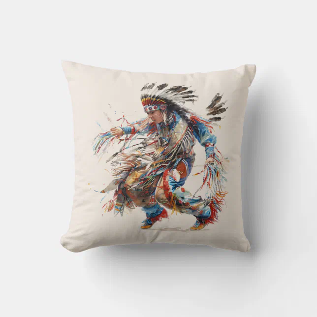 Native American Dancer Throw Pillow | Zazzle