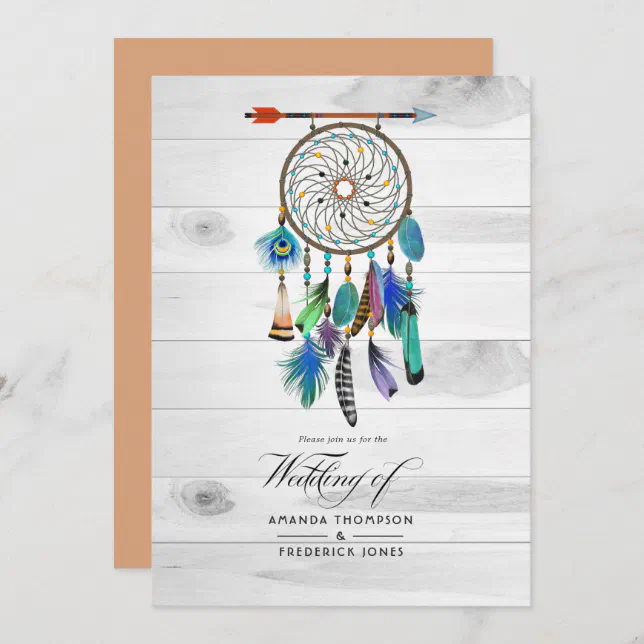 Native American Dreamcatcher Bohemian Wedding Invitation | Zazzle