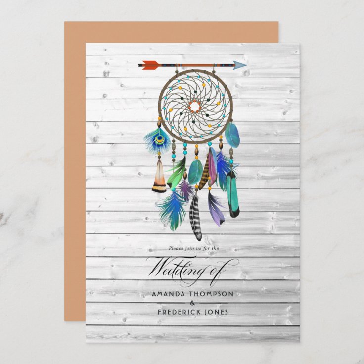 Native American Dreamcatcher Bohemian Wedding Invitation | Zazzle