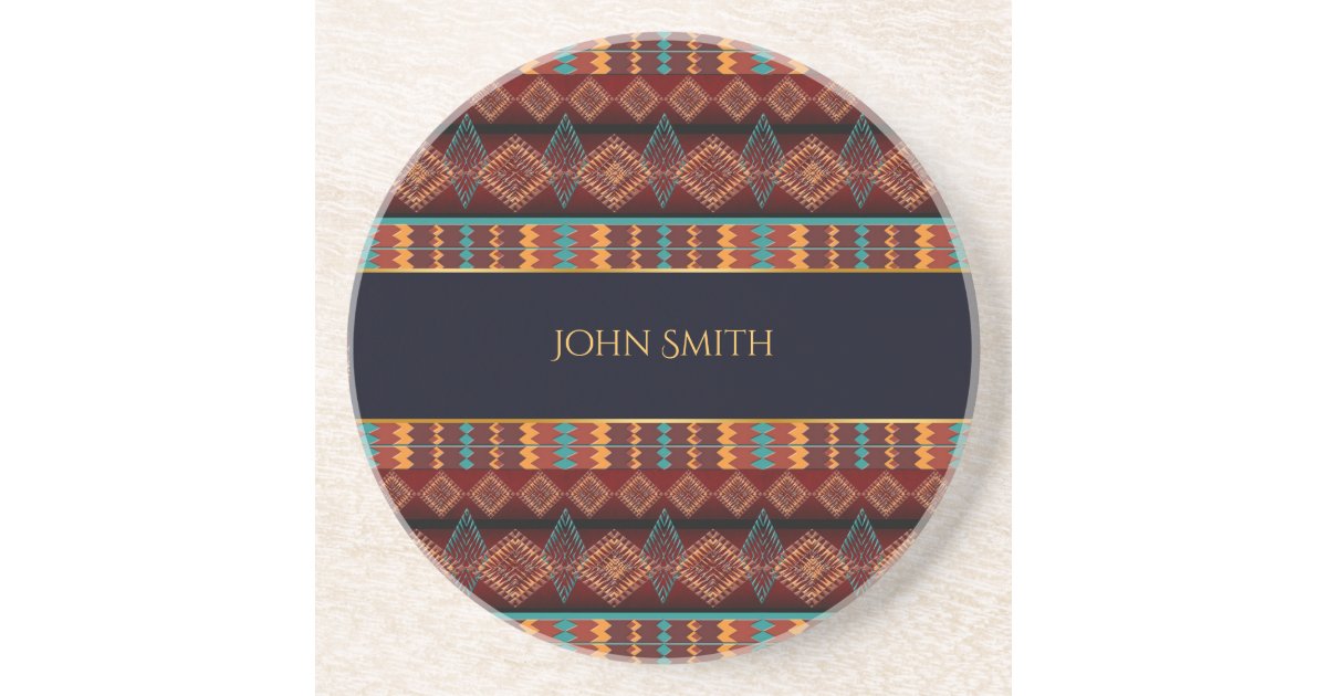 Native american, ethnic southwestern pattern coaster | Zazzle